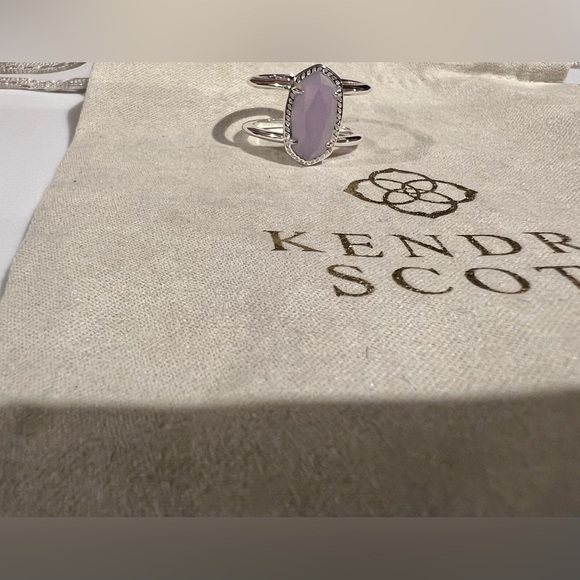 Kendra Scott | Jewelry | Kendra Scott Elyse Double Band Ring Matte Iridescent Lilac Glass Size 8 ...